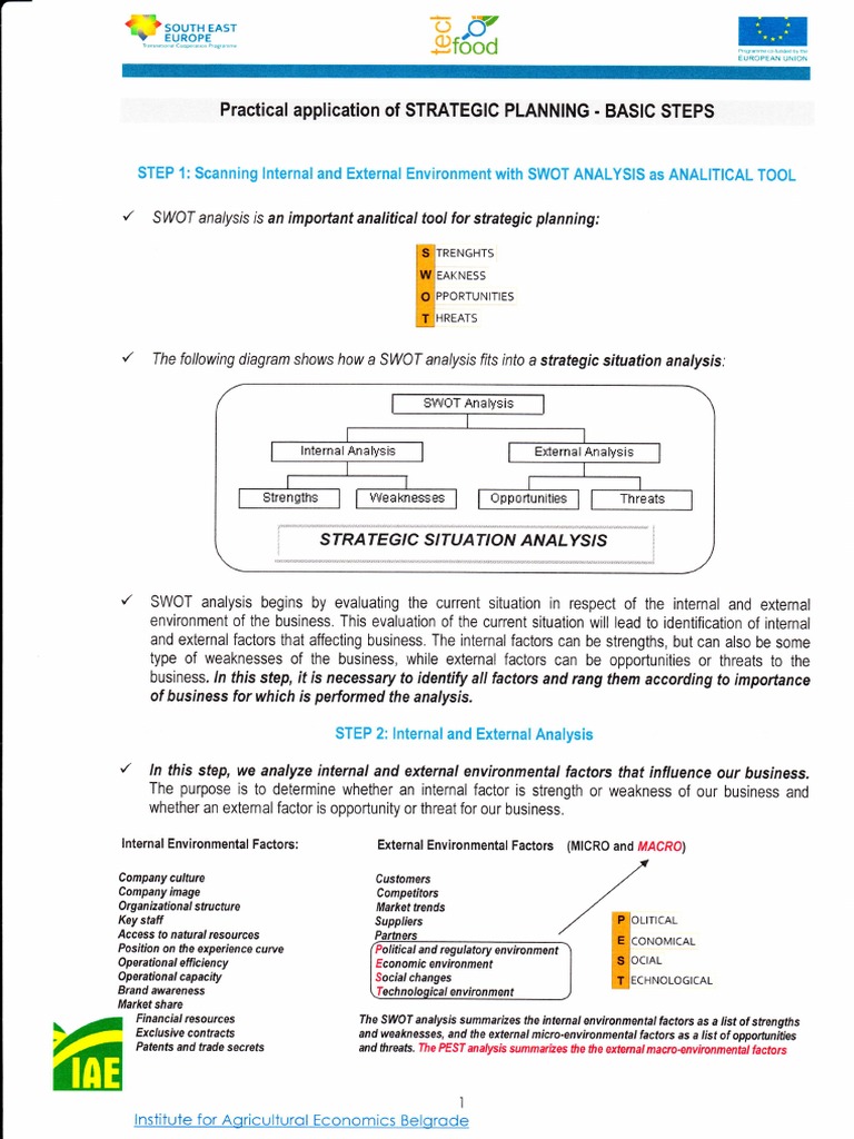 Practical Application Of: Strategic Planning - Basic | PDF | Swot ...