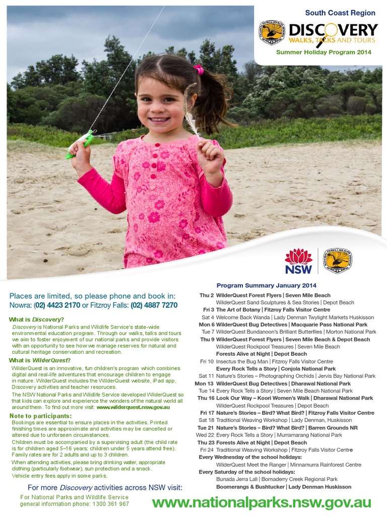 January 2014 Summer Holiday Program | PDF | National Park | Conservation