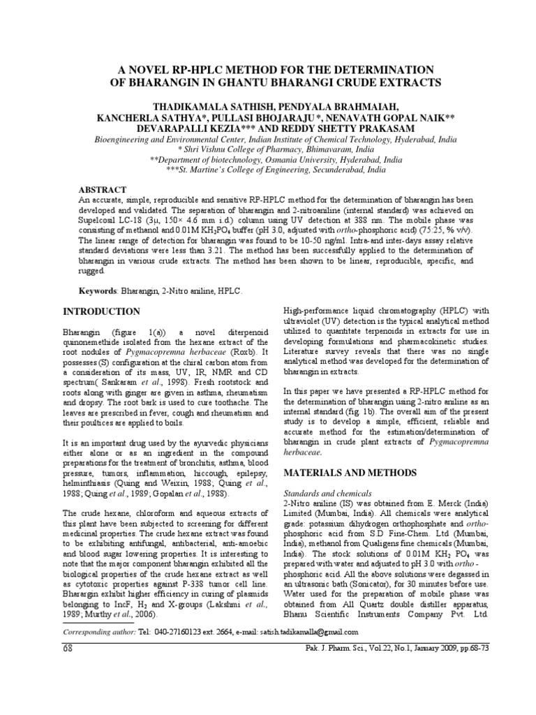 A Novel RP-HPLC Method For The Determination | PDF | High Performance ...