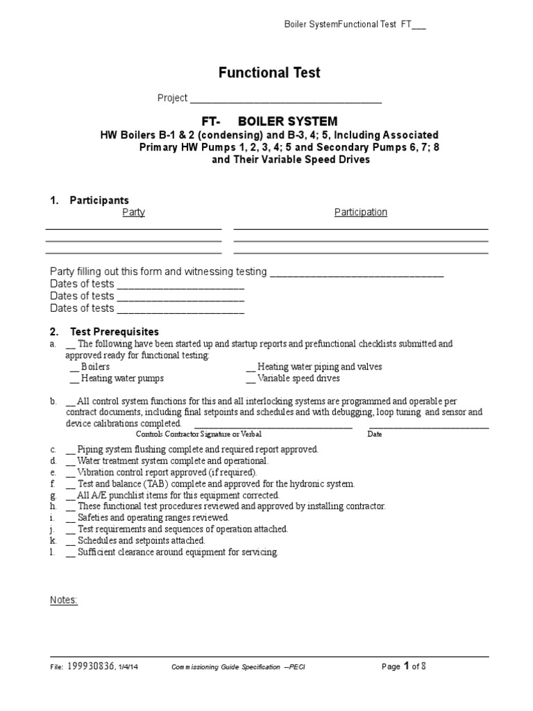 Boiler System Functional Testing Guide | PDF | Building Automation ...