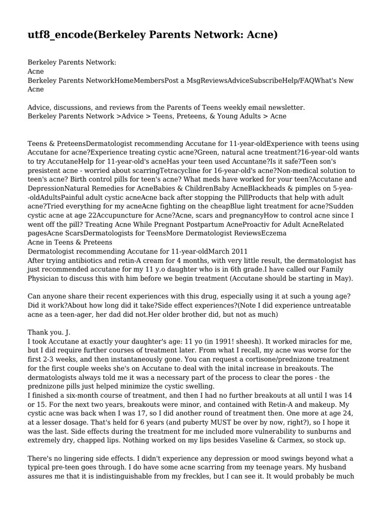 Berkeley Parents Network: Acne | PDF | Acne Vulgaris | Medical Specialties