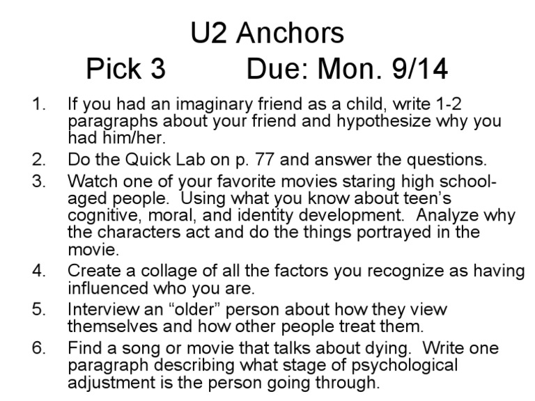 U2 Anchors Psych | PDF | Self-Improvement | Wellness