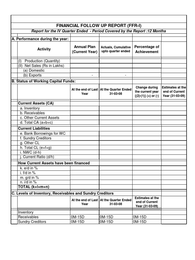 3 - Sbi FFR I & II Format | PDF | Government Budget Balance | Fixed Asset