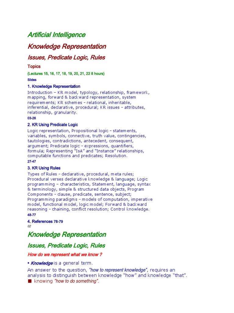 Artificial Intelligence | Download Free PDF | First Order Logic | Proposition