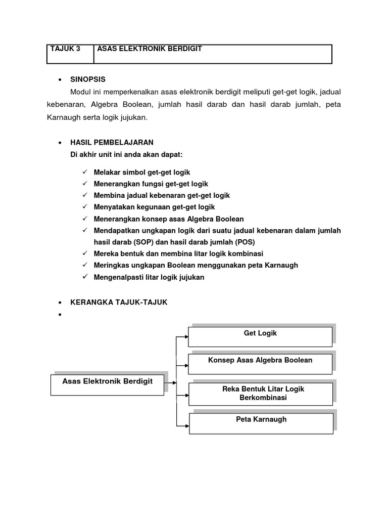 Modul Asas Elektronik Berdigit 1 | PDF