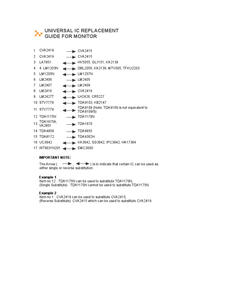 Universal IC Replacement Guide | PDF