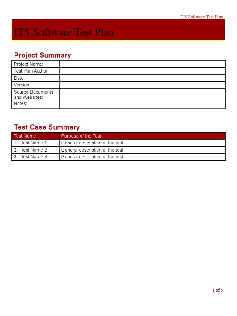 ITS Software Test Plan Overview | PDF