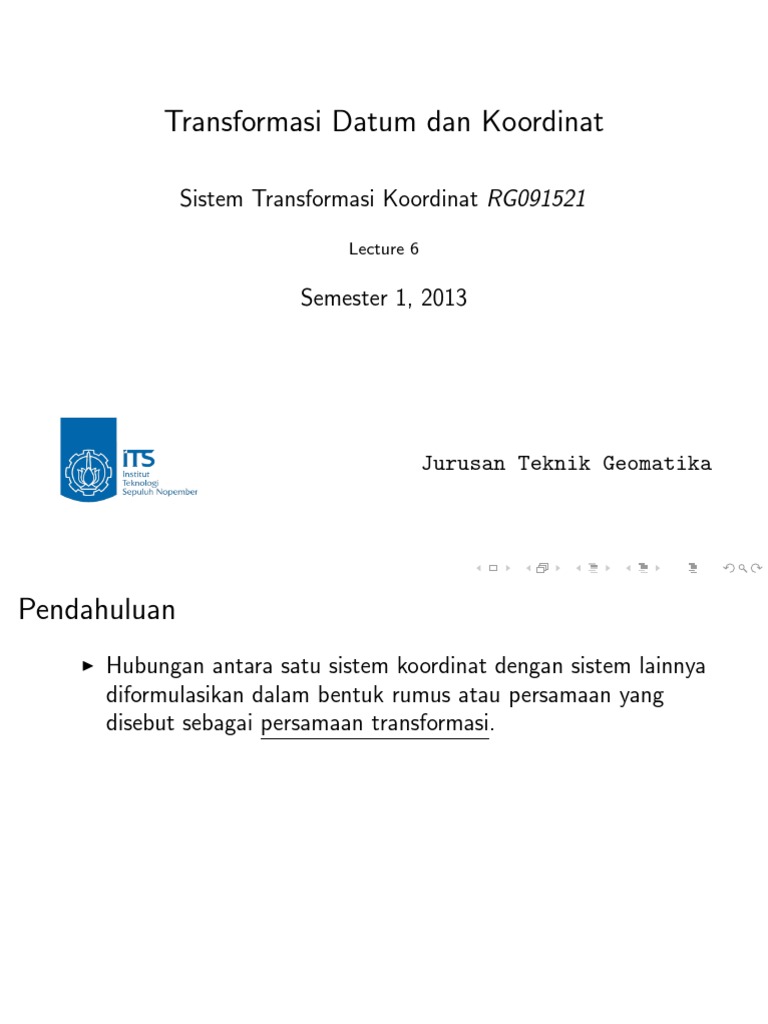 Transformasi Datum Dan Koordinat | PDF
