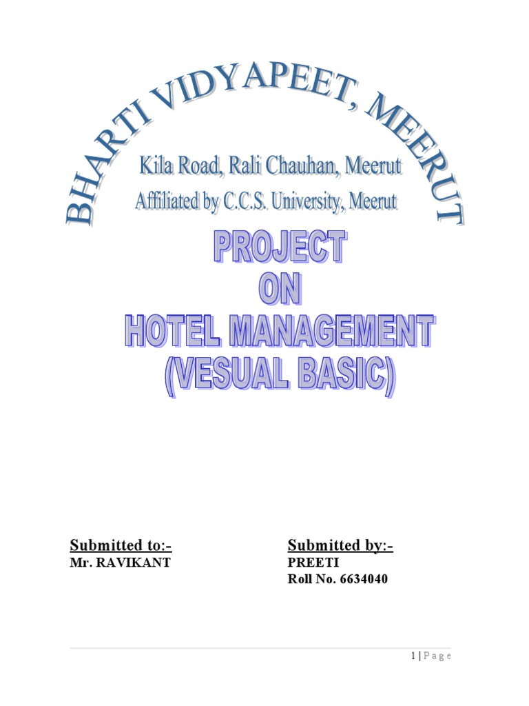 Hotel Management System | PDF | Button (Computing) | Databases