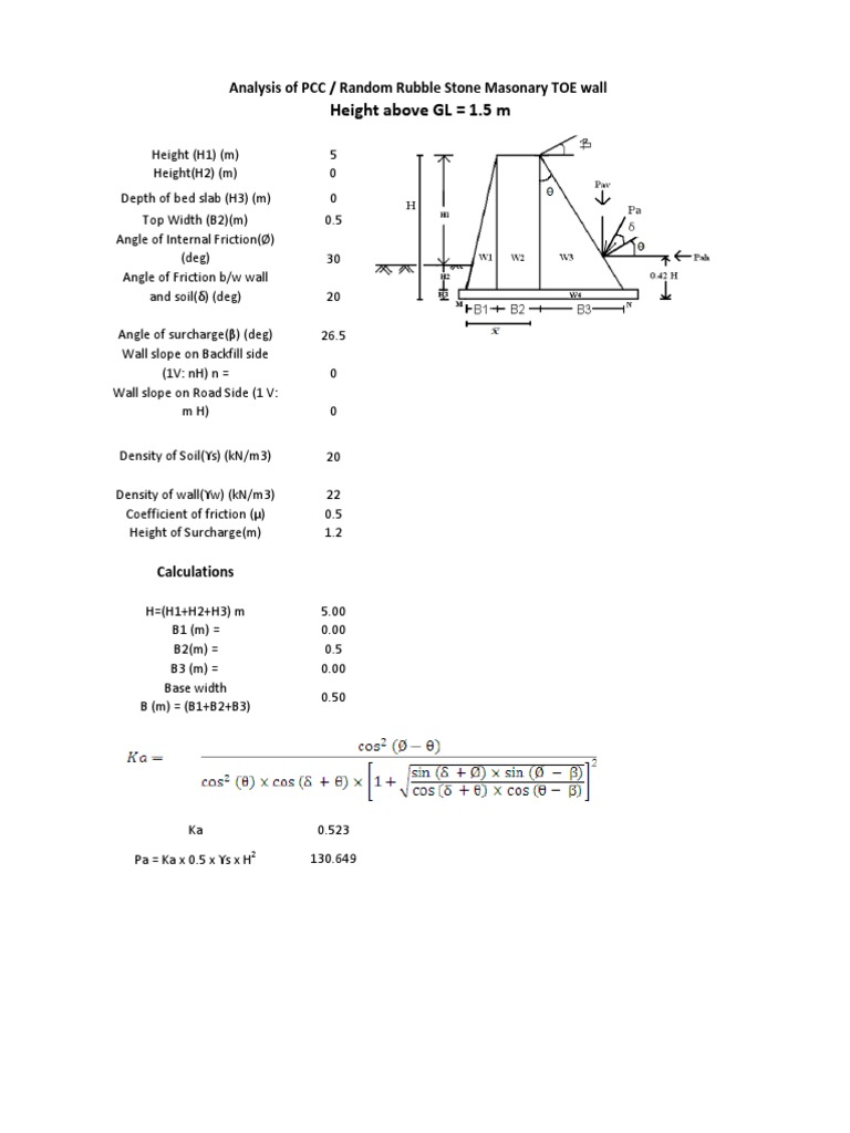 Toe Wall Design | PDF | Pressure | Nature