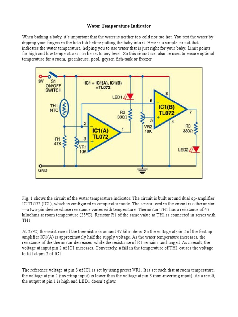 Water Temperature | PDF | Electrical Circuits | Electronics