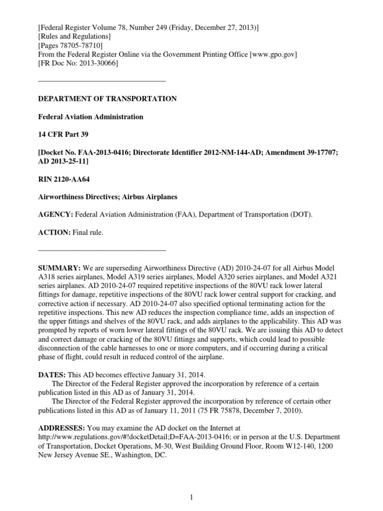 FAA AD 2013-25-11 | Federal Aviation Administration | Rulemaking