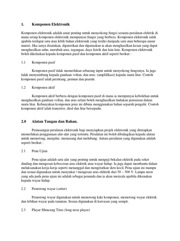 Komponen Elektronik & Alatan Tangan | PDF