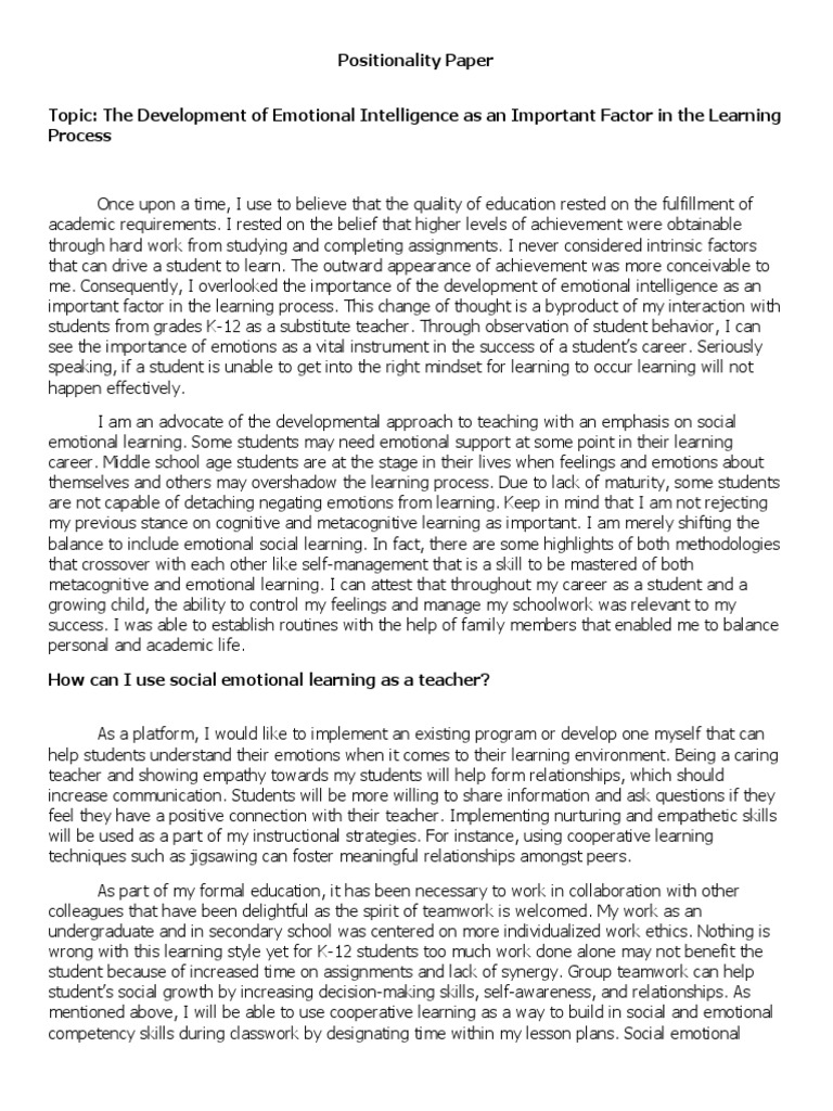 Positionality Paper | PDF | Metacognition | Learning