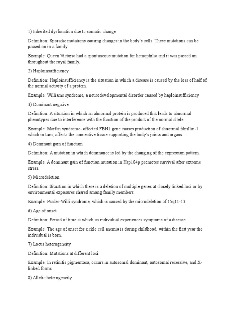 Genetic Terms Definitions | PDF | Allele | Dominance (Genetics)
