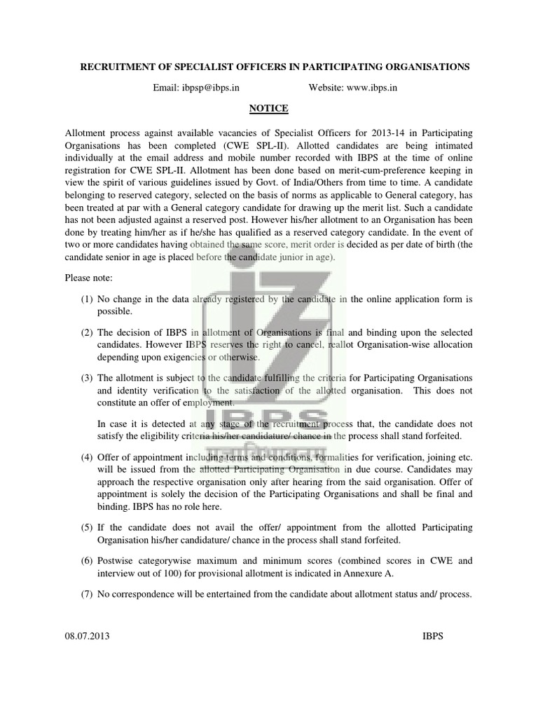 Cwe SPL II Allotment | PDF | Recruitment | Justice