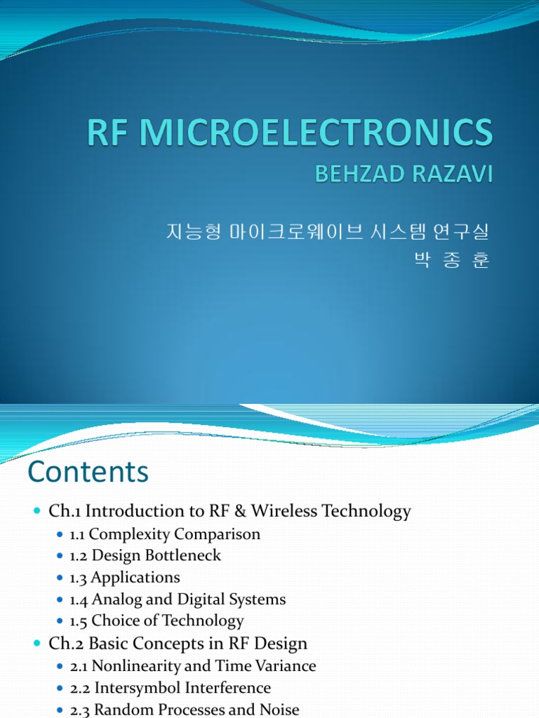 RF Microelectronics | PDF | Signal To Noise Ratio | Wireless
