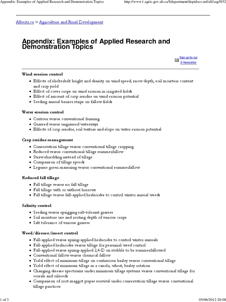 Appendix - Examples of Applied Research and Demonstration Topics | PDF ...