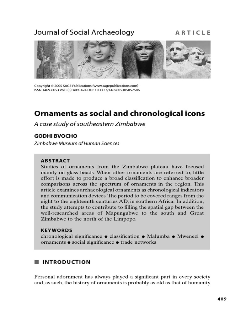 Bvocho (2005) Ornaments As Social and Chronological Icons PDF | PDF