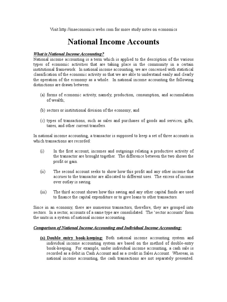 National Income Accounts | PDF | Measures Of National Income And Output ...