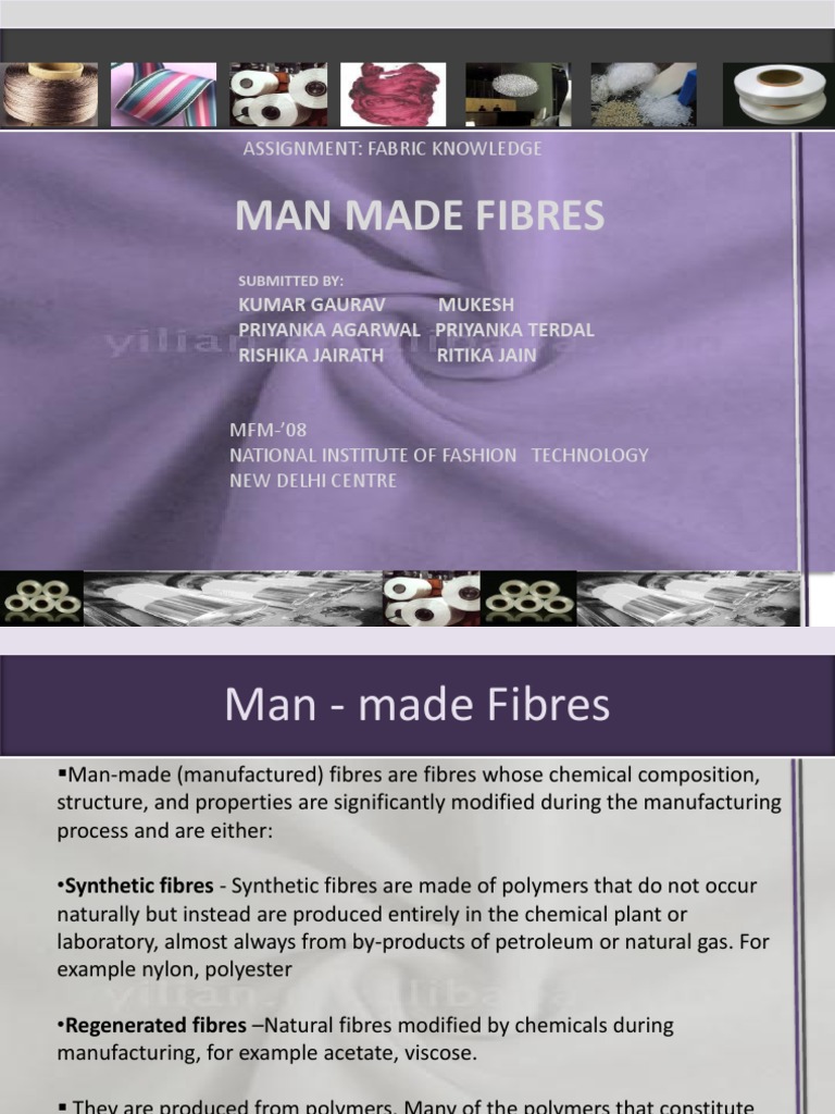 Man Made Fibre PPT Final | PDF | Rayon | Fibers