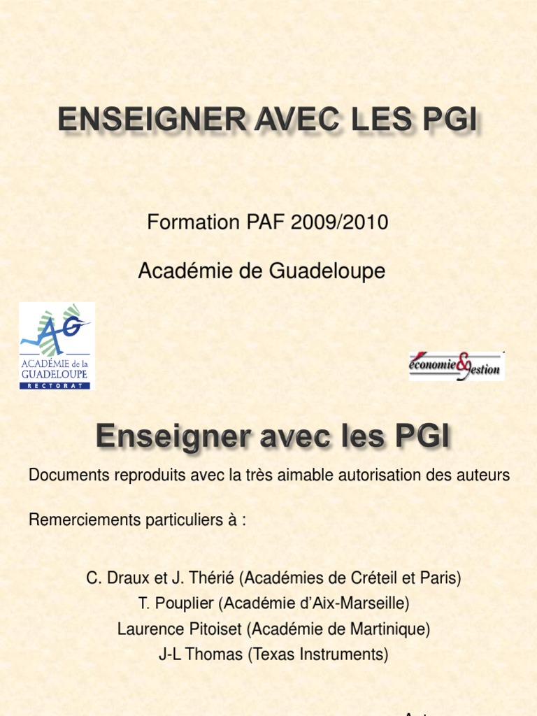 Diapo Presentation Pgi PPT 4b05a8c931 | PDF | Progiciel de gestion ...