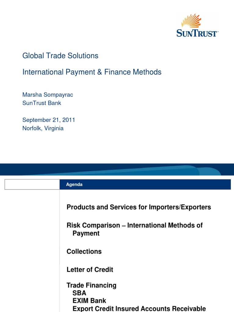 Marsha Sompayrac SunTrust Helps Exporters - How To Get Paid | PDF ...