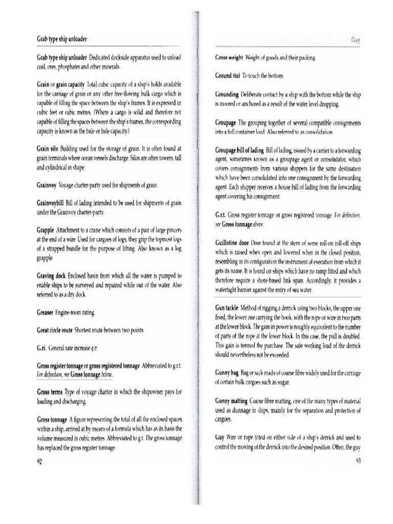Dictionary of Shipping Terms | PDF | Tonnage | Ships