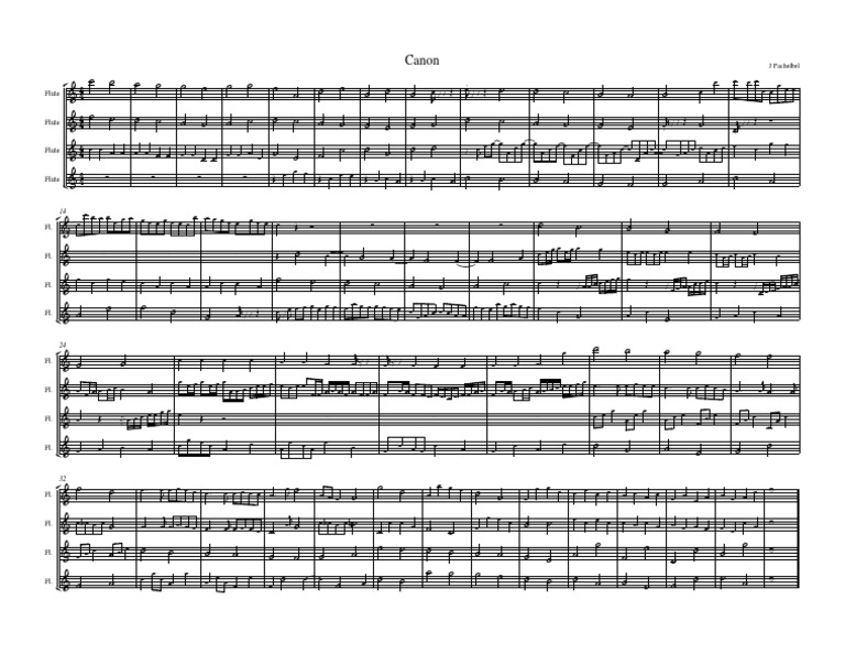 Canon 4 Recorder | PDF | Pachelbel's Canon | Compositions