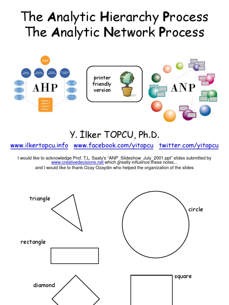 The Analytic Hierarchy Process The Analytic Network Process: A P A P | PDF