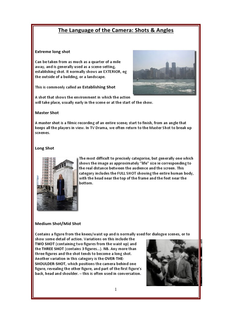 Describing Camera Angles and Movement | PDF | Leisure