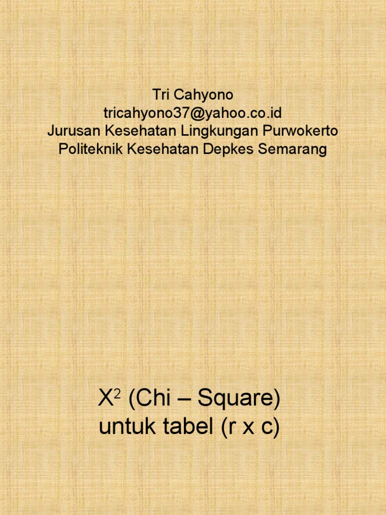 Statistik X2 (Chi - Square) Tabel RXC & 2x2 | PDF