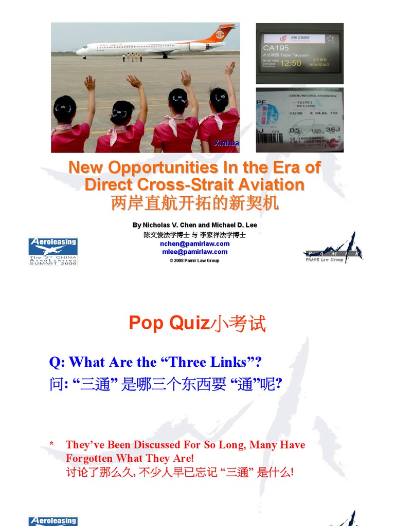 New Opportunities in The Era of Direct Cross-Strait Aviation | PDF ...