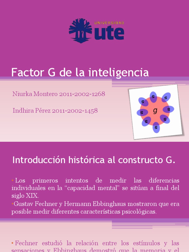 Teoría del Factor G en Inteligencia | PDF | Memoria | Sicología