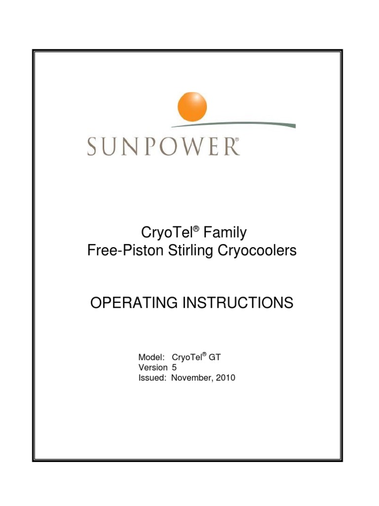 CryoTel GT Manual Version 5 110110 | PDF | Electrical Connector | Amplifier
