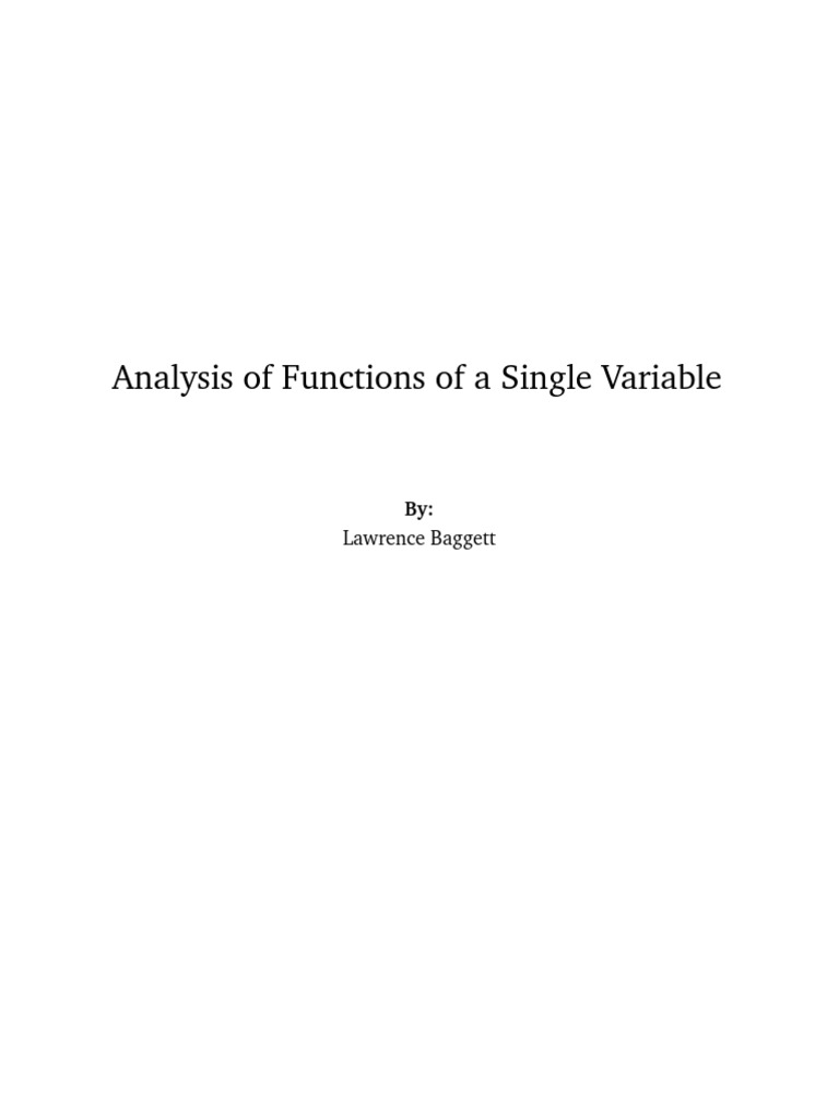 Analysis of Functions of A Single Variable | PDF | Trigonometric ...