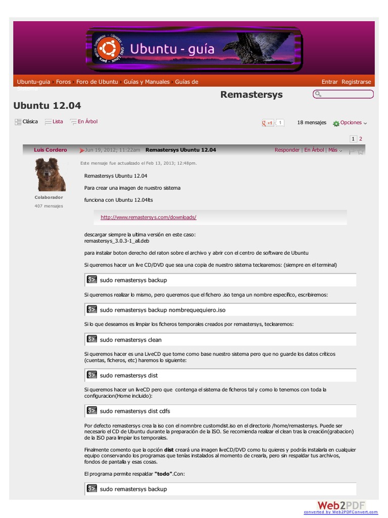 Foro Ubuntu Guia Com | PDF | Ubuntu (sistema operativo) | Apoyo