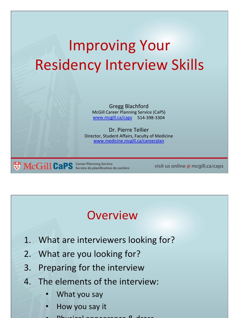Mastering Residency Interview Skills | PDF | Suit (Clothing) | Body ...