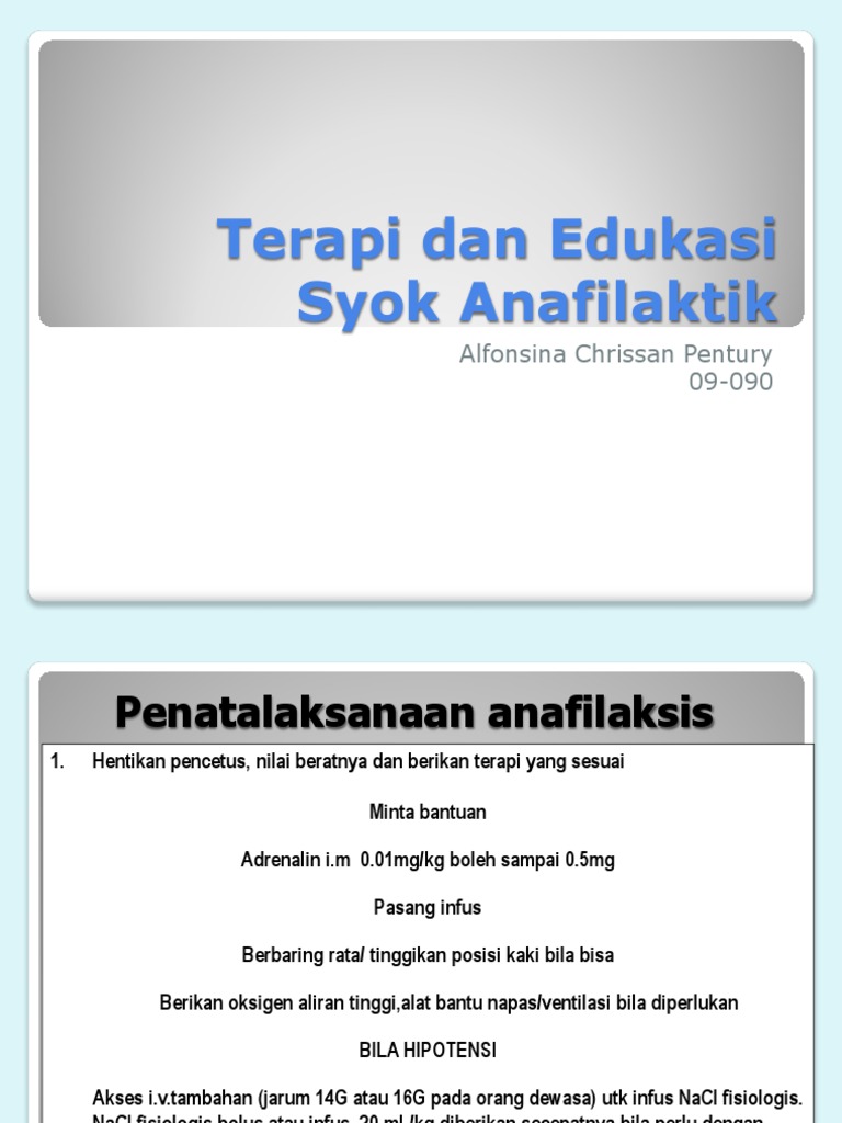 Terapi Dan Edukasi Syok Anafilaktik Alfon | PDF