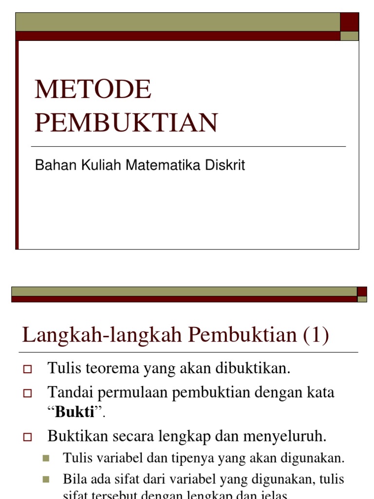 Metode Pembuktian | PDF
