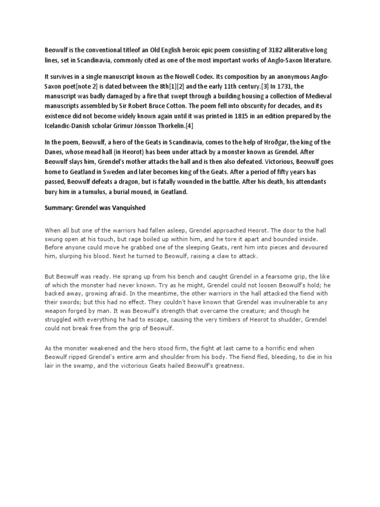 Beowulf | PDF | Beowulf | English Heroic Legends