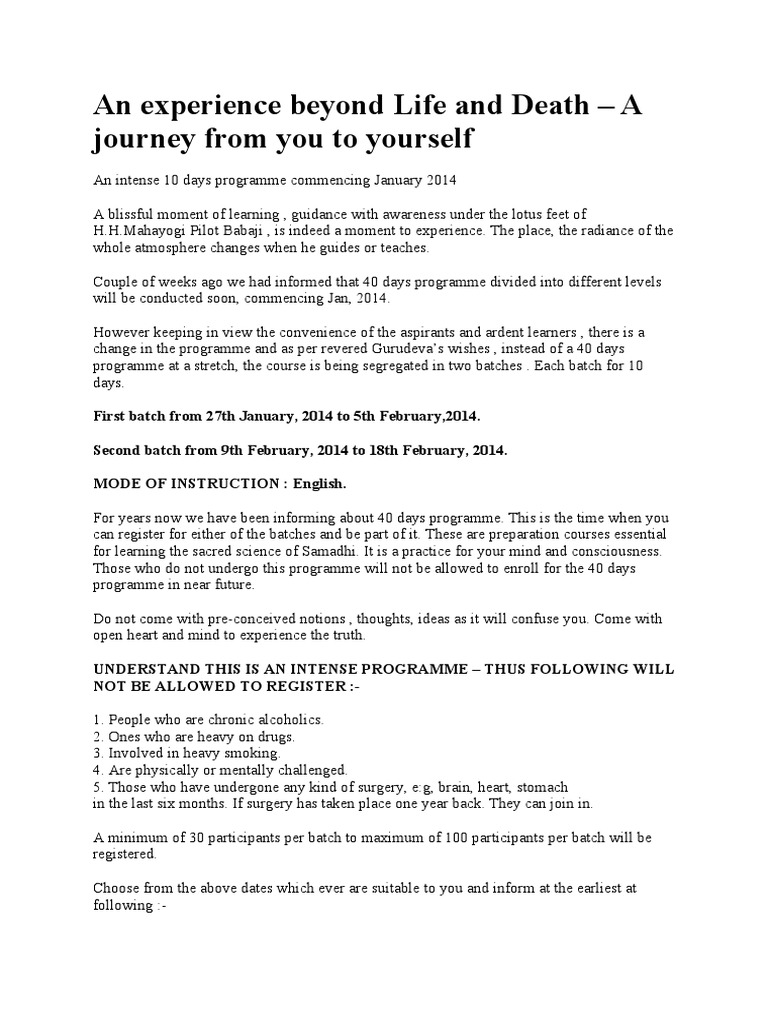 An Experience Beyond Life and Death | Download Free PDF | Further Education