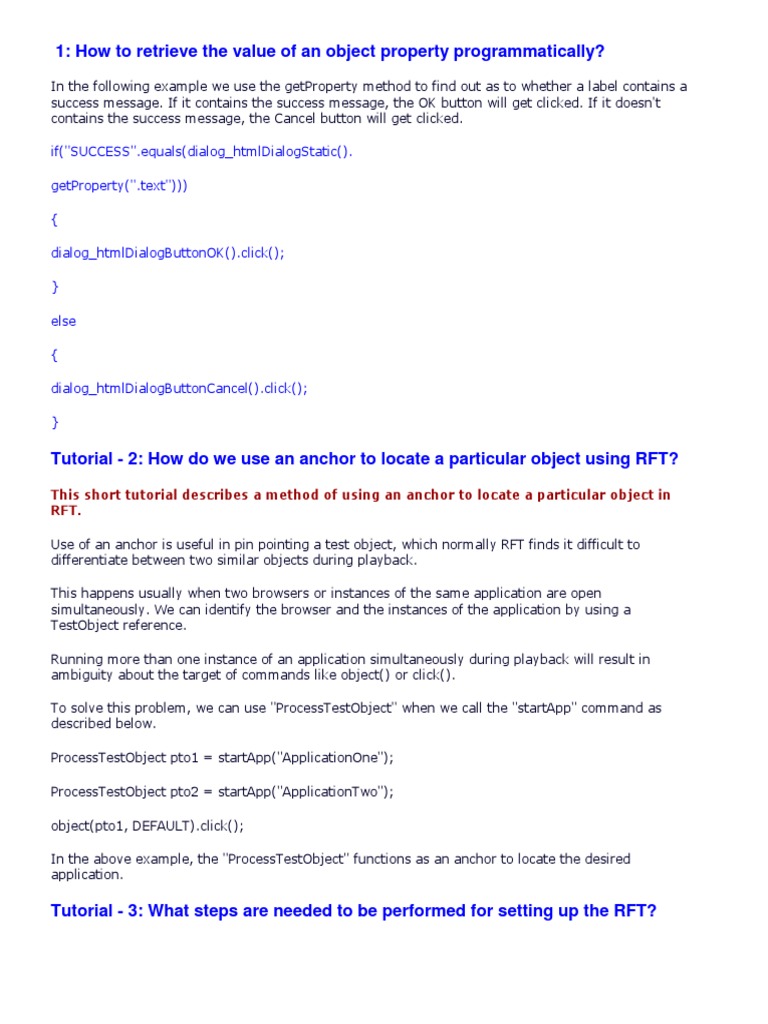 RFT Tutorial | PDF | Regular Expression | Parameter (Computer Programming)