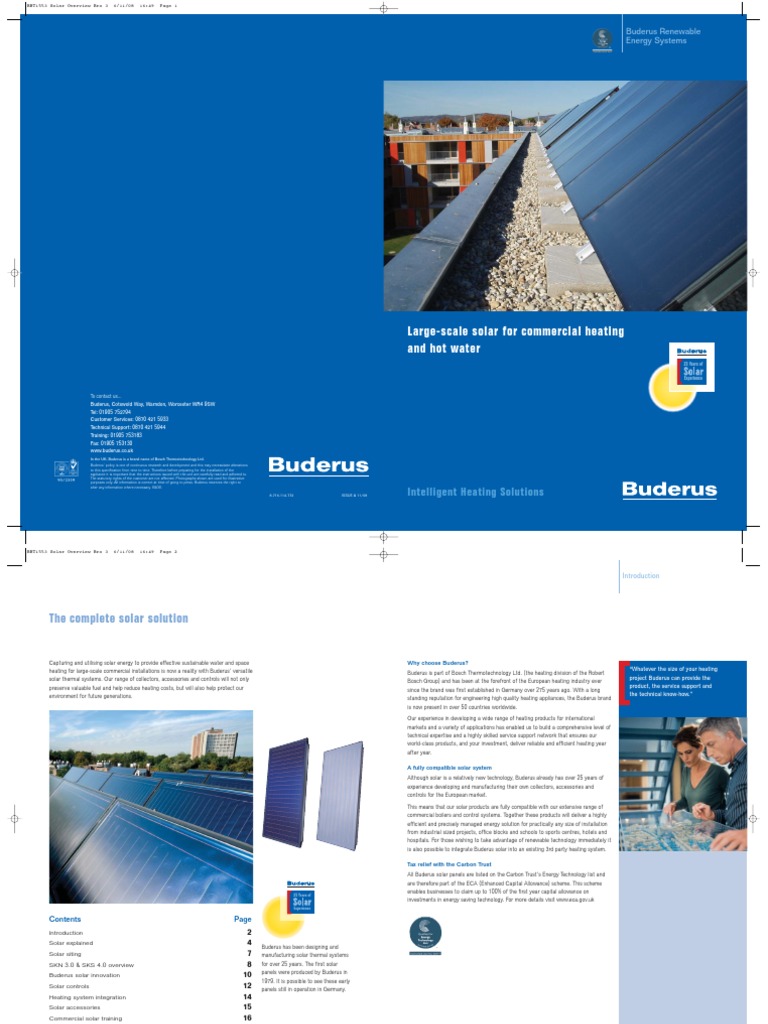 Buderus Solar Product Line Overview | PDF | Solar Energy | Photovoltaics
