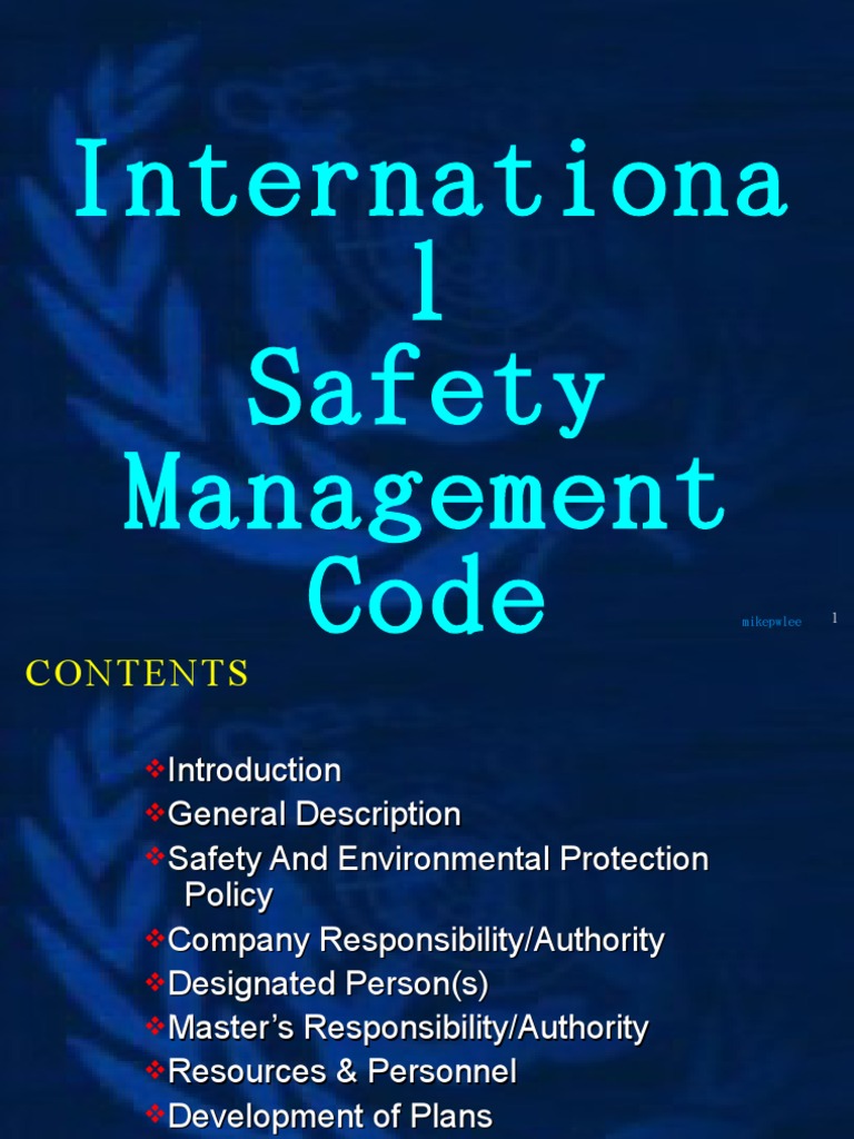 Ism Code Presentation | PDF | Environmental Protection | Safety