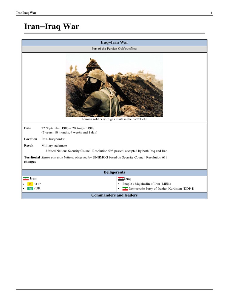 Iran-Iraq War | PDF | Saddam Hussein | Iraq