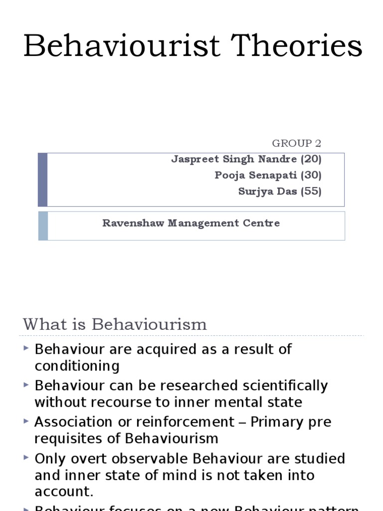 Behaviourist Theories | Classical Conditioning | Behaviorism