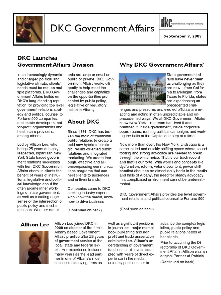 DKC Govt Affairs | PDF | Public Relations | Mass Media