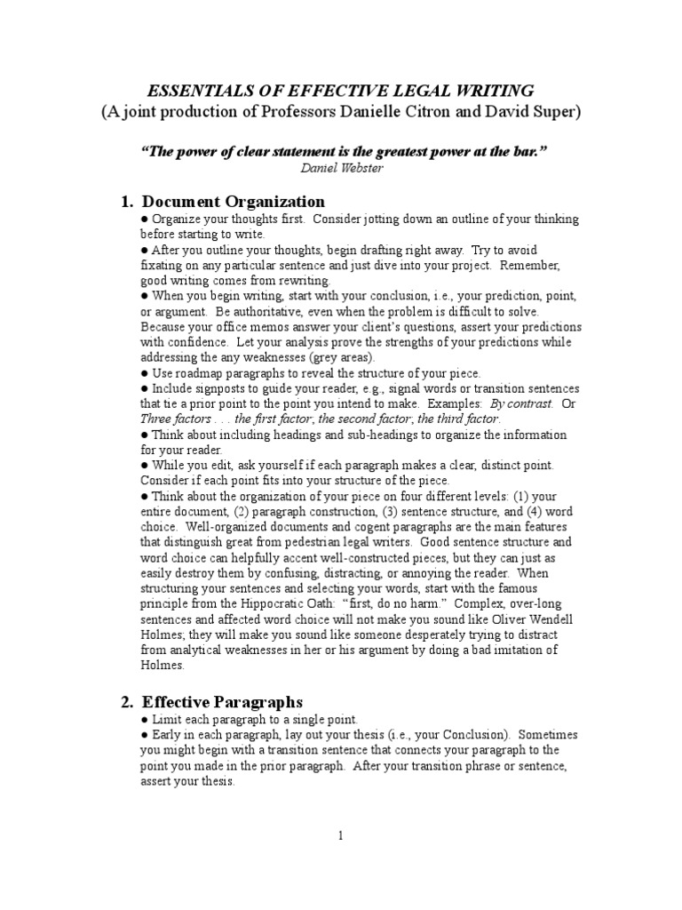 Effective Legal Writing | PDF | Comma | Syntactic Relationships