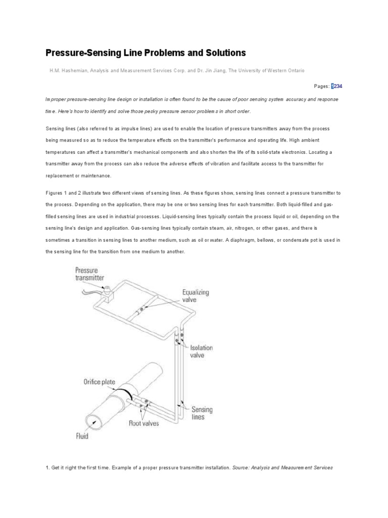 1159 Pressure Sensing Lines | Sensor | Pressure